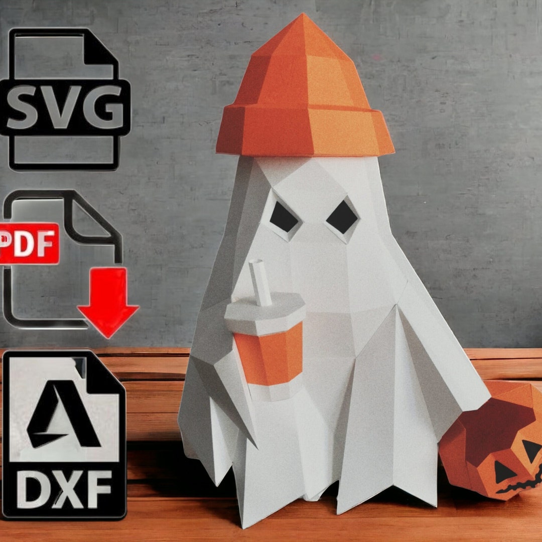 Halloween 3D Papercraft SVG - Ghost & Pumpkin Design for Party Decor - Etsy