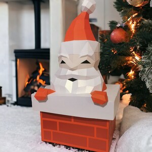 3D Santa Box | Santa Coming Out of Chimney | DIY PDF & SVG Template - Etsy