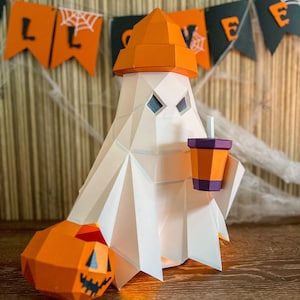 Spooky Papercraft Ghost DIY Kit - Halloween 3D PDF & SVG Templates ...