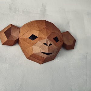 Papercraft Monkey 3d Template PDF SVG Dxf Silhouette Cricut - Etsy