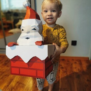 3D Santa Box | Santa Coming Out of Chimney | DIY PDF & SVG Template - Etsy