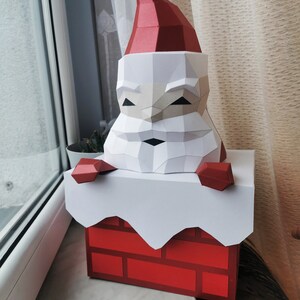 3D Santa Box | Santa Coming Out of Chimney | DIY PDF & SVG Template - Etsy