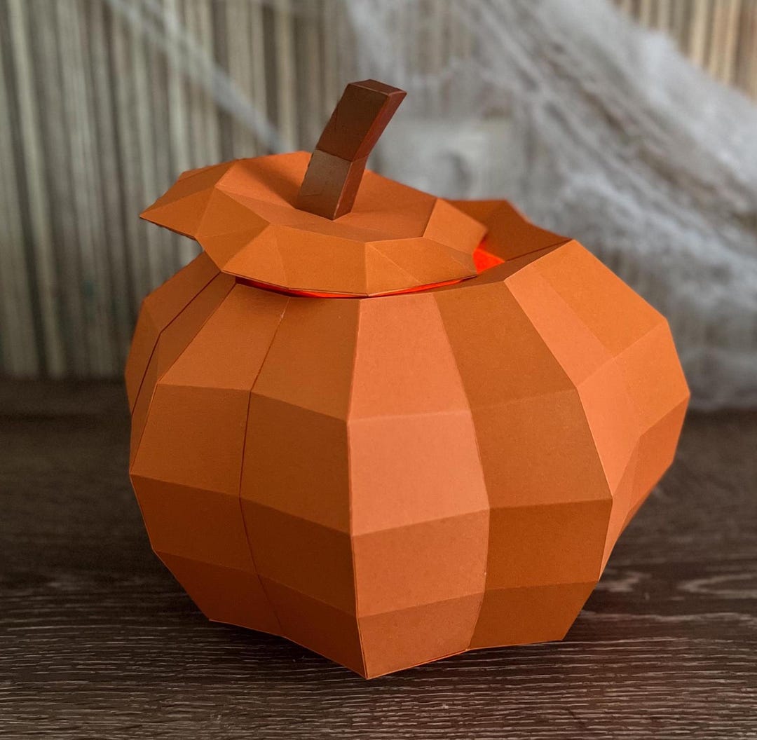 3D Halloween Box Pumpkin Papercraft - Unique Decor for Fall Season - Etsy