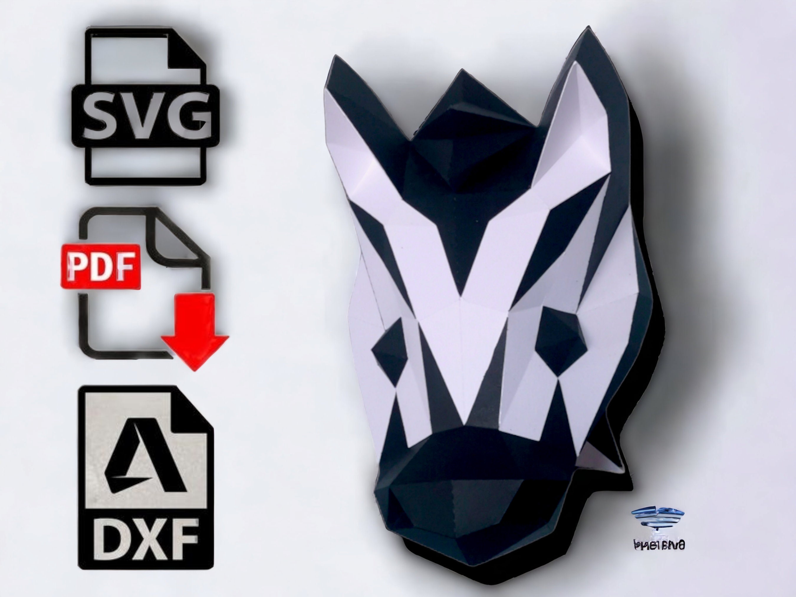 Zebra Papercraft 3D Design PDF SVG - Etsy