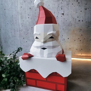 3D Santa Box | Santa Coming Out of Chimney | DIY PDF & SVG Template - Etsy