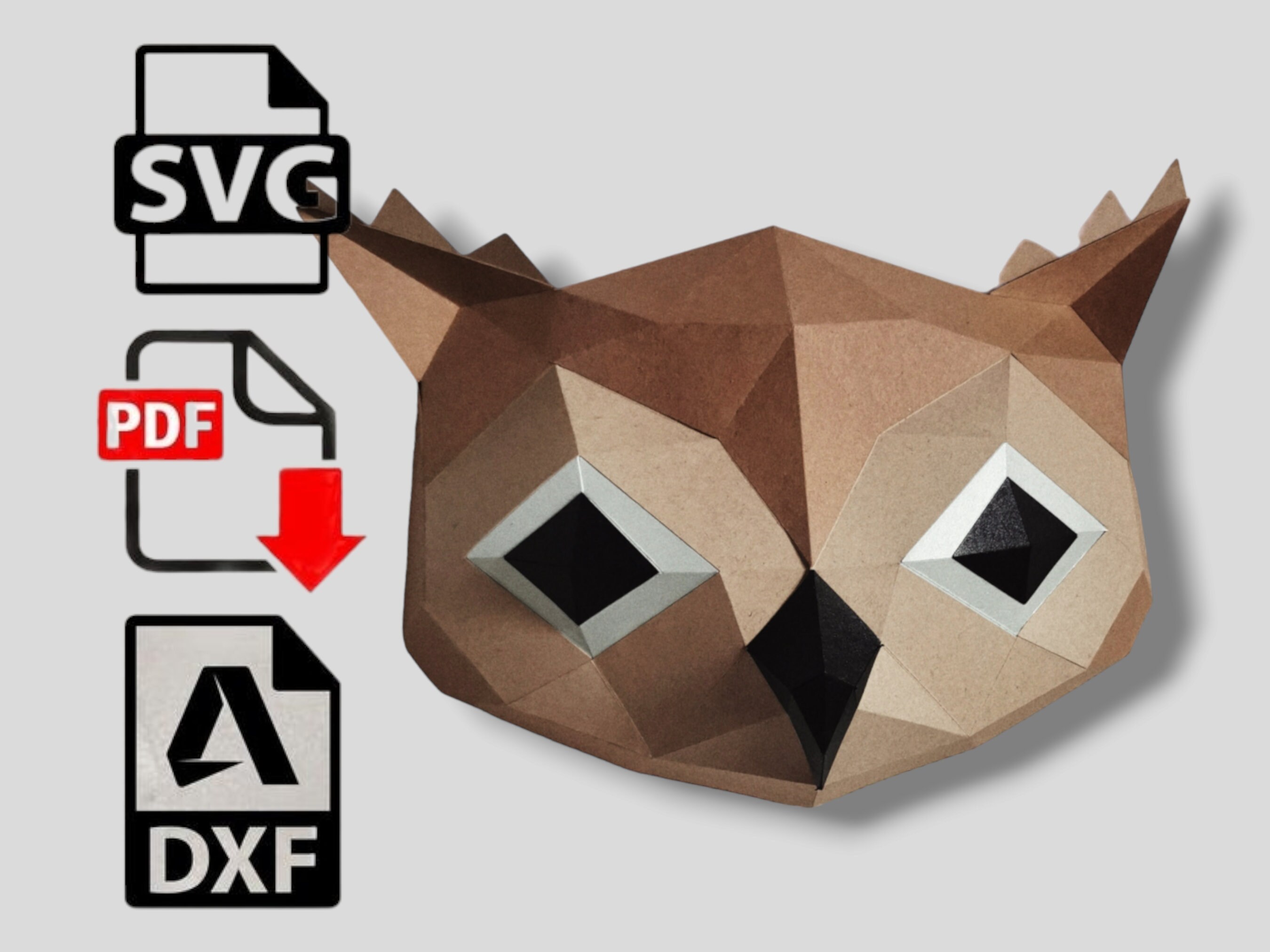 DIY Paper Owl Template Instant Download PDF SVG - Etsy