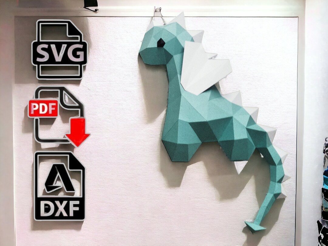 Dragon Papercraft DIY Kit: 3D PDF and SVG Templates for Crafting Fun - Etsy