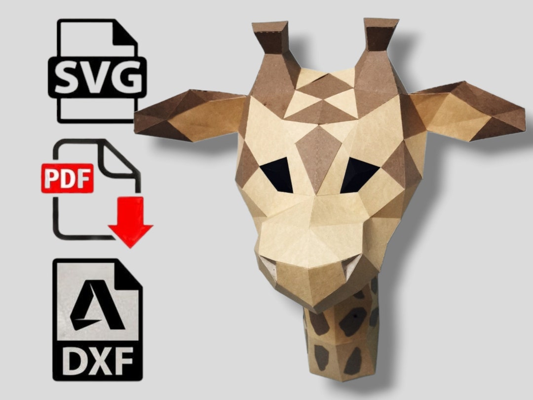 Giraffa 3d Template SVG PDF DXF Cricut Silhouette - Etsy