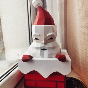 3D Santa Box | Santa Coming Out of Chimney | DIY PDF & SVG Template - Etsy