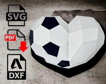 Football 3D Papercraft SVG - Etsy