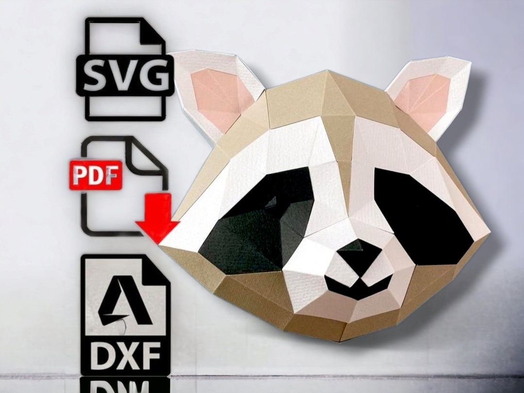 DIY Papercraft Raccoon Template - Printable PDF & SVG Files Included - Etsy
