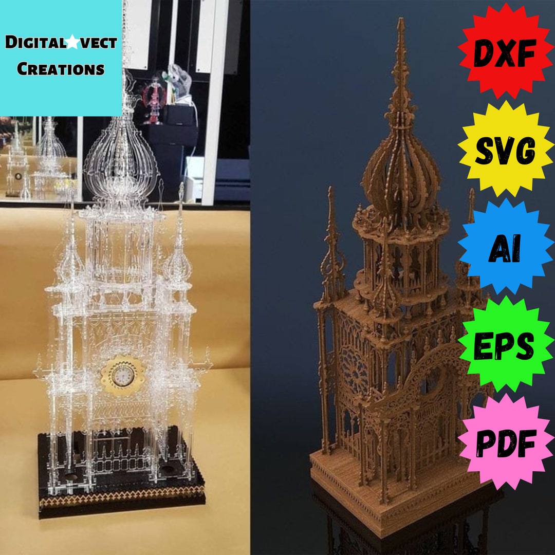 Imperial Tower Clock Laser Cut Files Svgdxfpdfaieps - Etsy UK