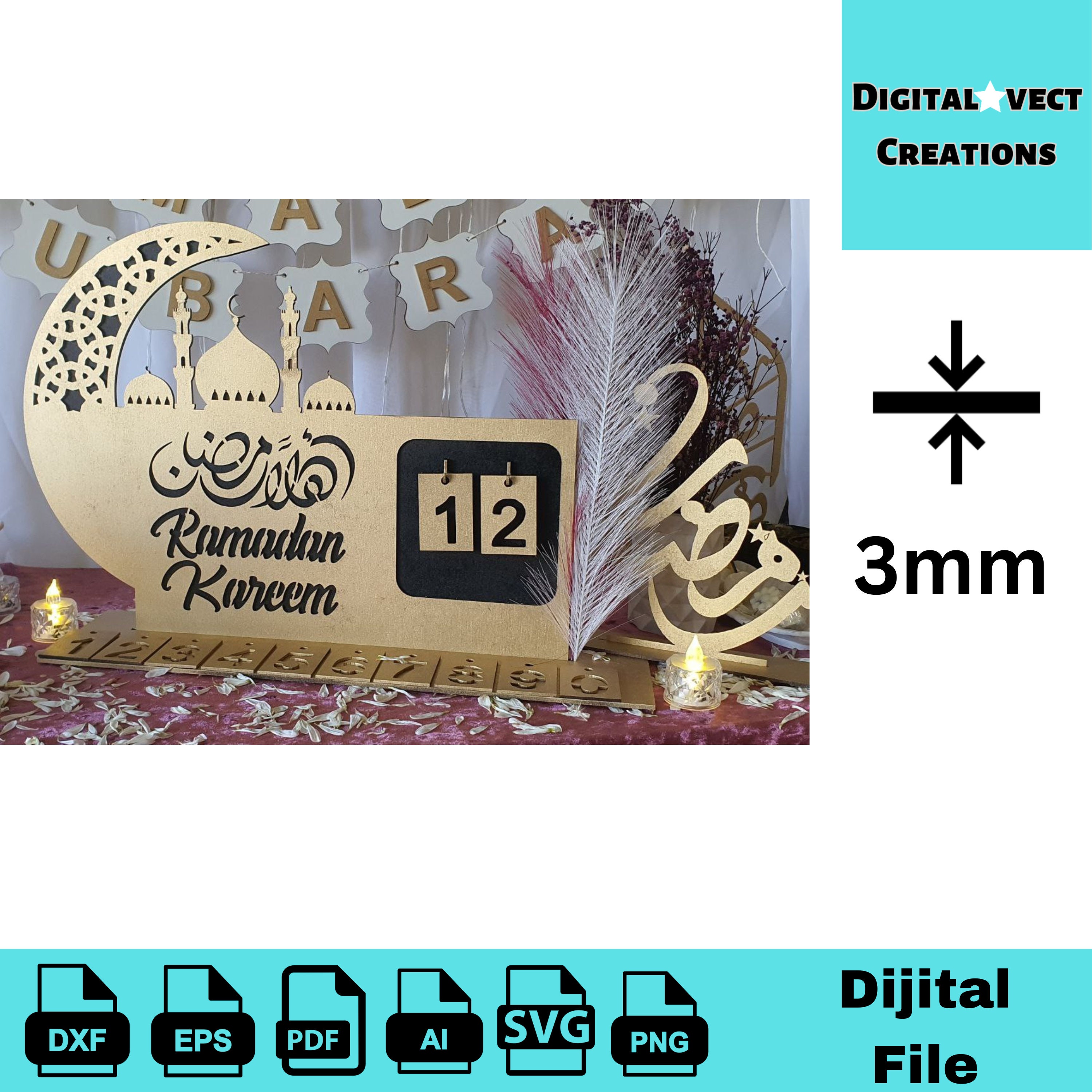 Ramadan Calendar Stand, Laser Cut Files (svg+dxf+pdf+ai+eps+png) - Etsy