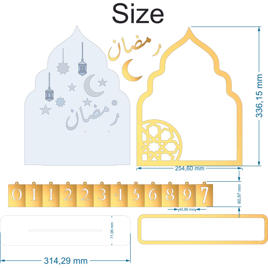 Beautiful Ramadan Calendar Ramadan Mubarak Freestanding, Ramadan Decor ...