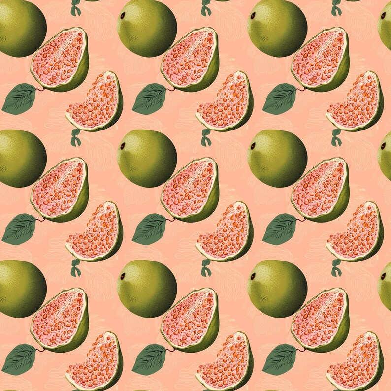 DIGITAL Download, Guava Summer Seamless Pattern, Repeat Pattern, Spring ...