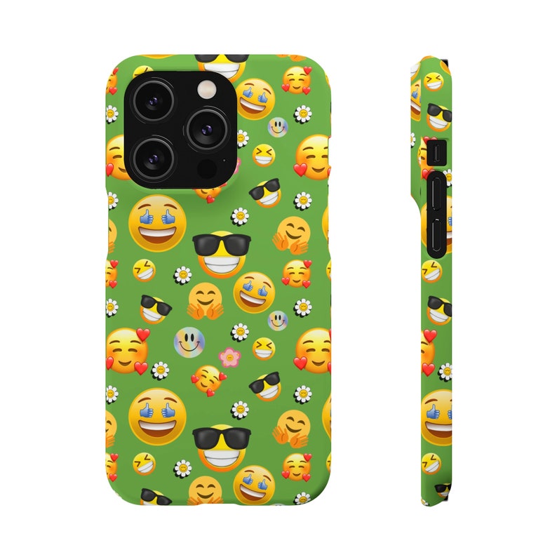 Express Yourself With Emoji Green Snap Phone Case - Durable Protection ...