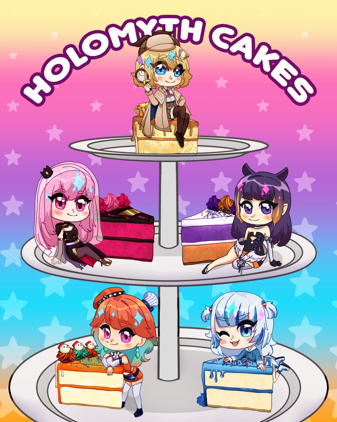 Holomyth Cakes Vtuber Hololive Print 8x10/4x6 - Etsy