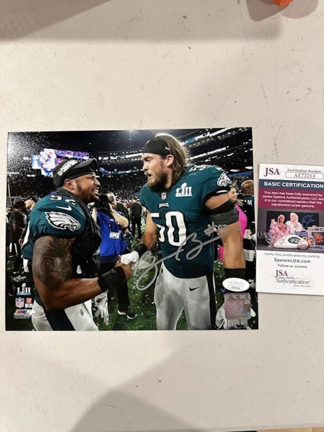 Bryan Braman Signed Autographed Philadelphia Eagles Super Bowl 52 SBLII ...
