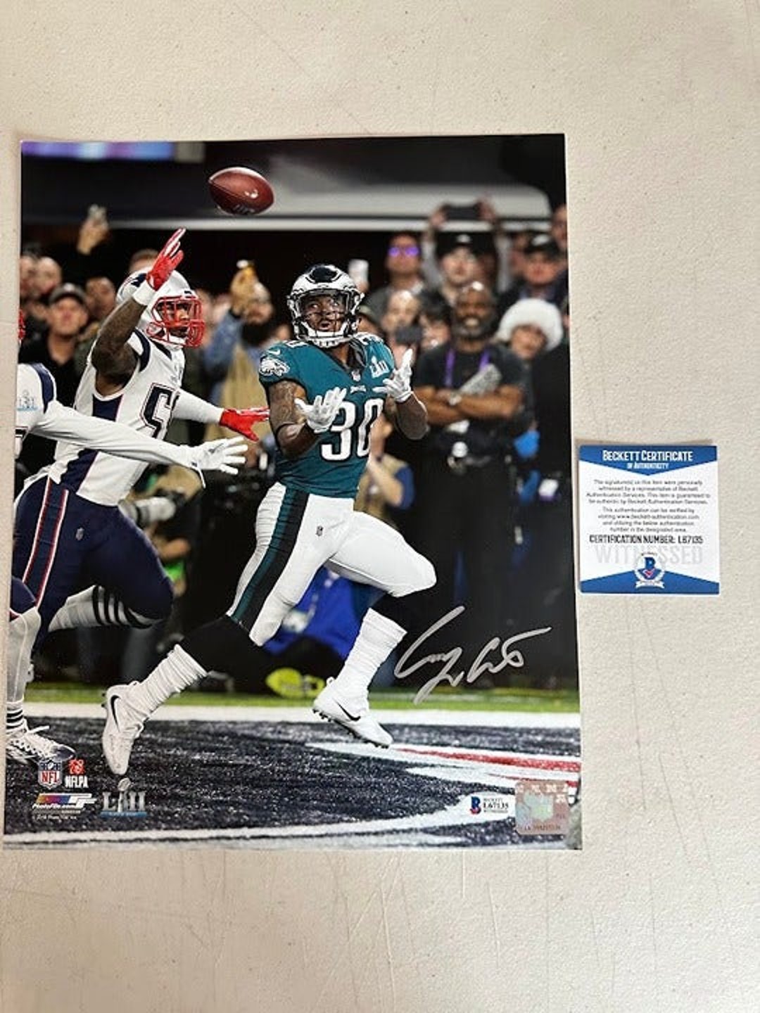 Corey Clement Signed Autographed Philadelphia Eagles Super Bowl 52 ...