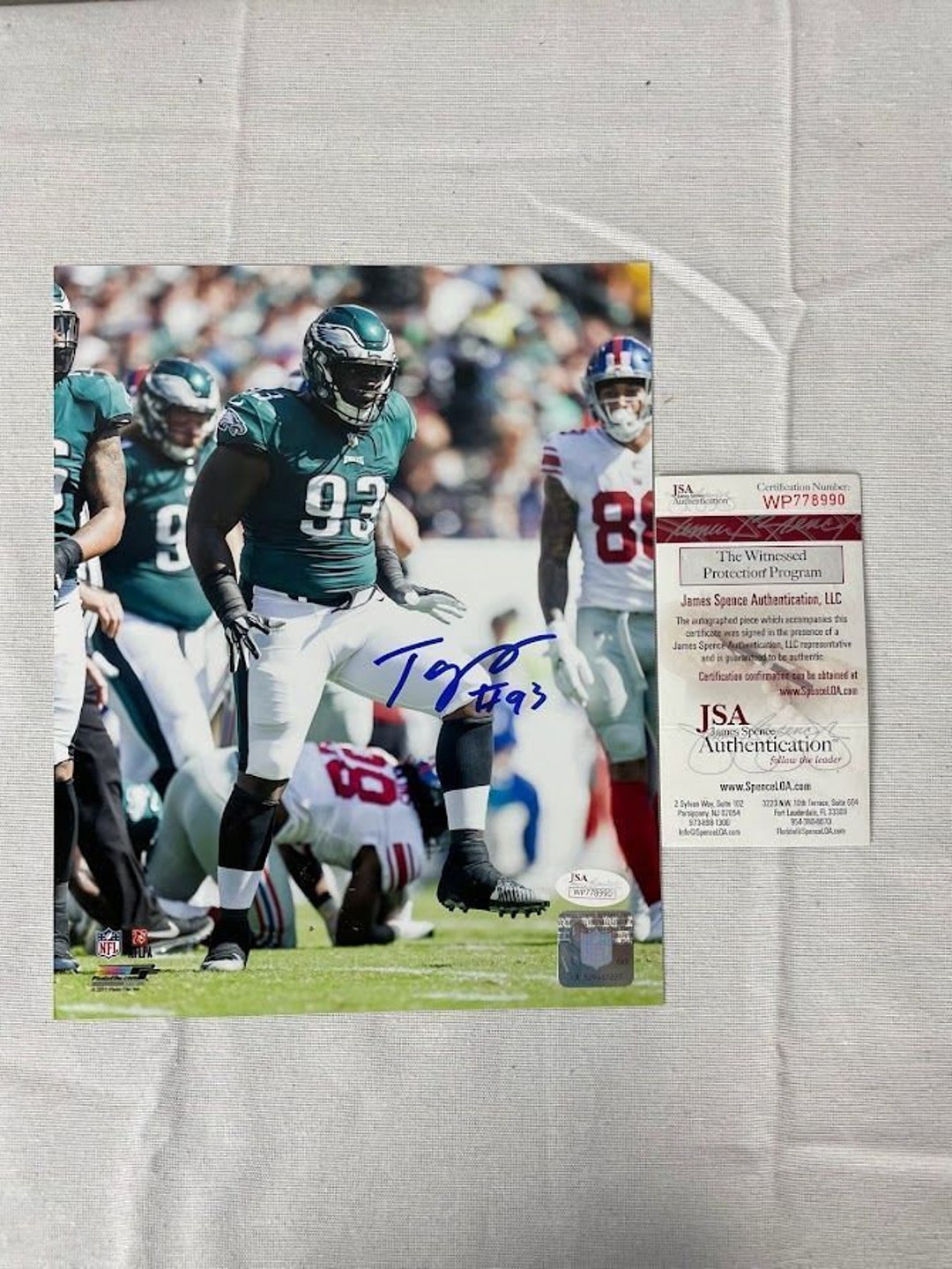 Tim Jernigan Signed Autographed Philadelphia Eagles 8x10 Photo JSA # ...