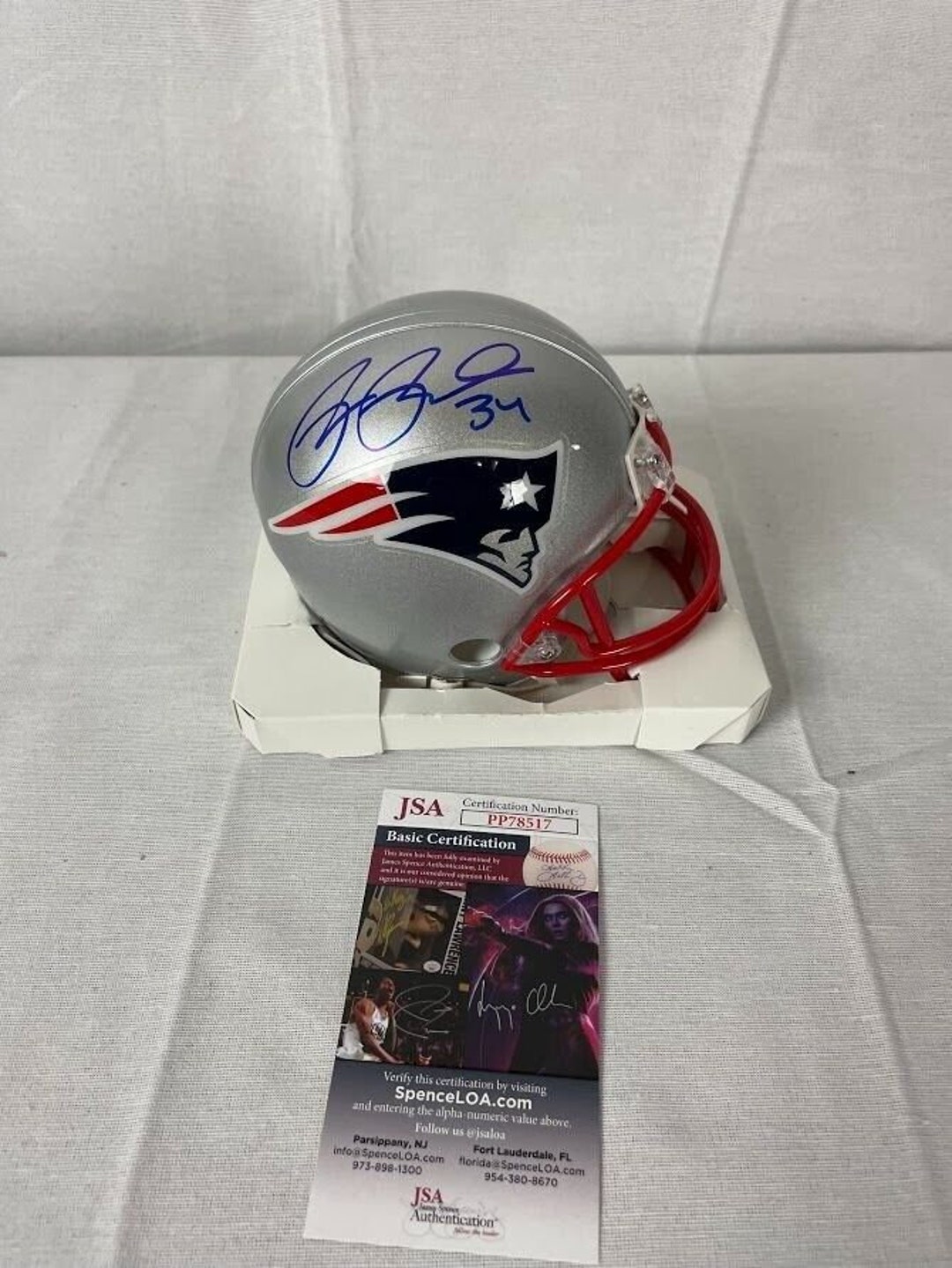 Rex Burkhead Autograph Signed New England Patriots Mini Helmet JSA - Etsy