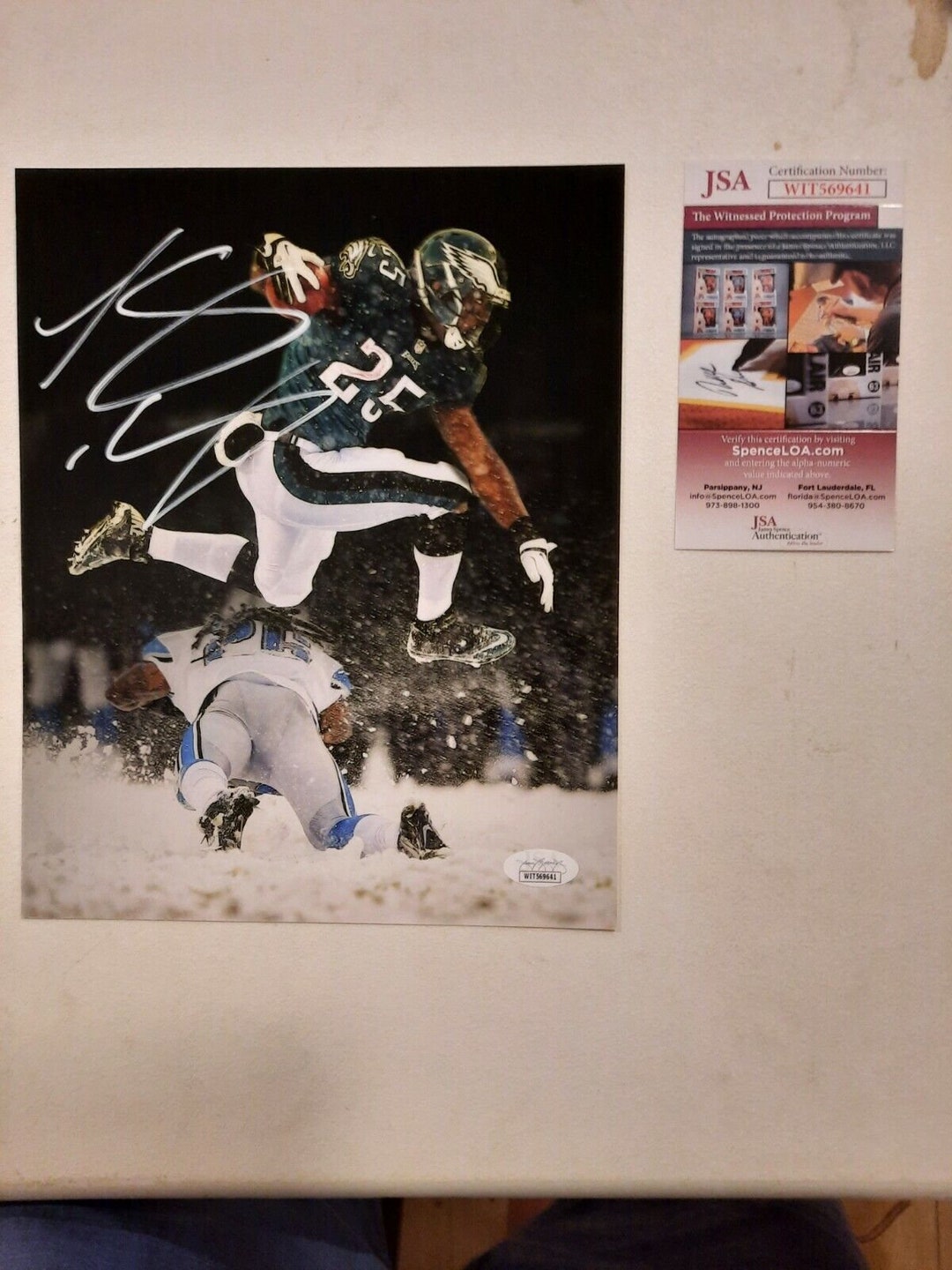 Lesean Mccoy Autograph Signed Philadelphia Eagles Snowbowl - Etsy
