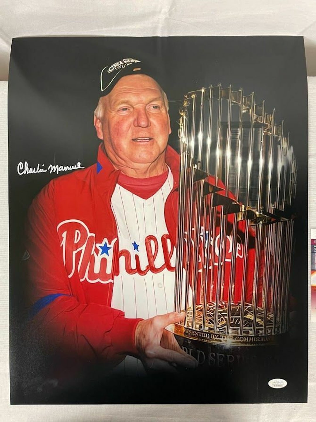 Charlie Manuel Signed Autograph Philadelphia Phillies 2008 World Series ...