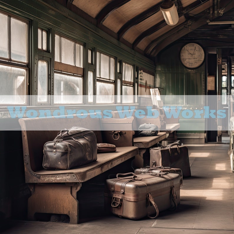 10 Vintage Train Station Digital Photography Backdrops - Steam Trains ...