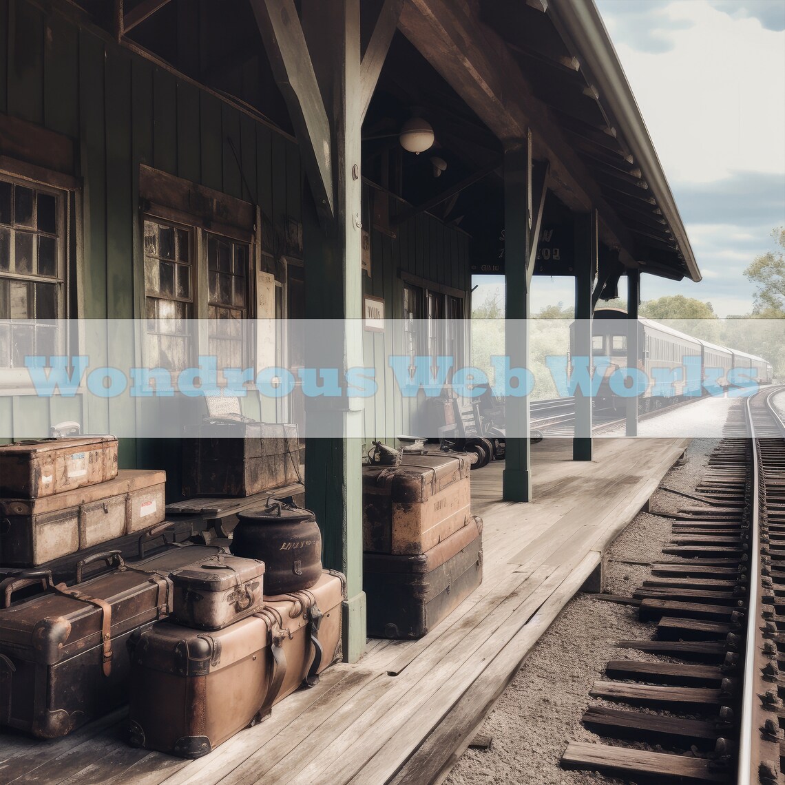 10 Vintage Train Station Digital Photography Backdrops - Steam Trains ...