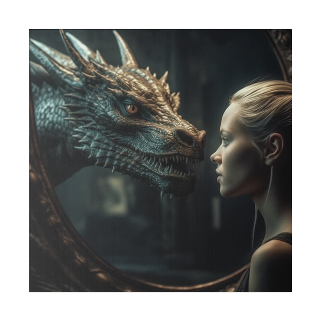 Mystical Dragon Reflection Woman's Encounter With Silver-blonde Serpent ...