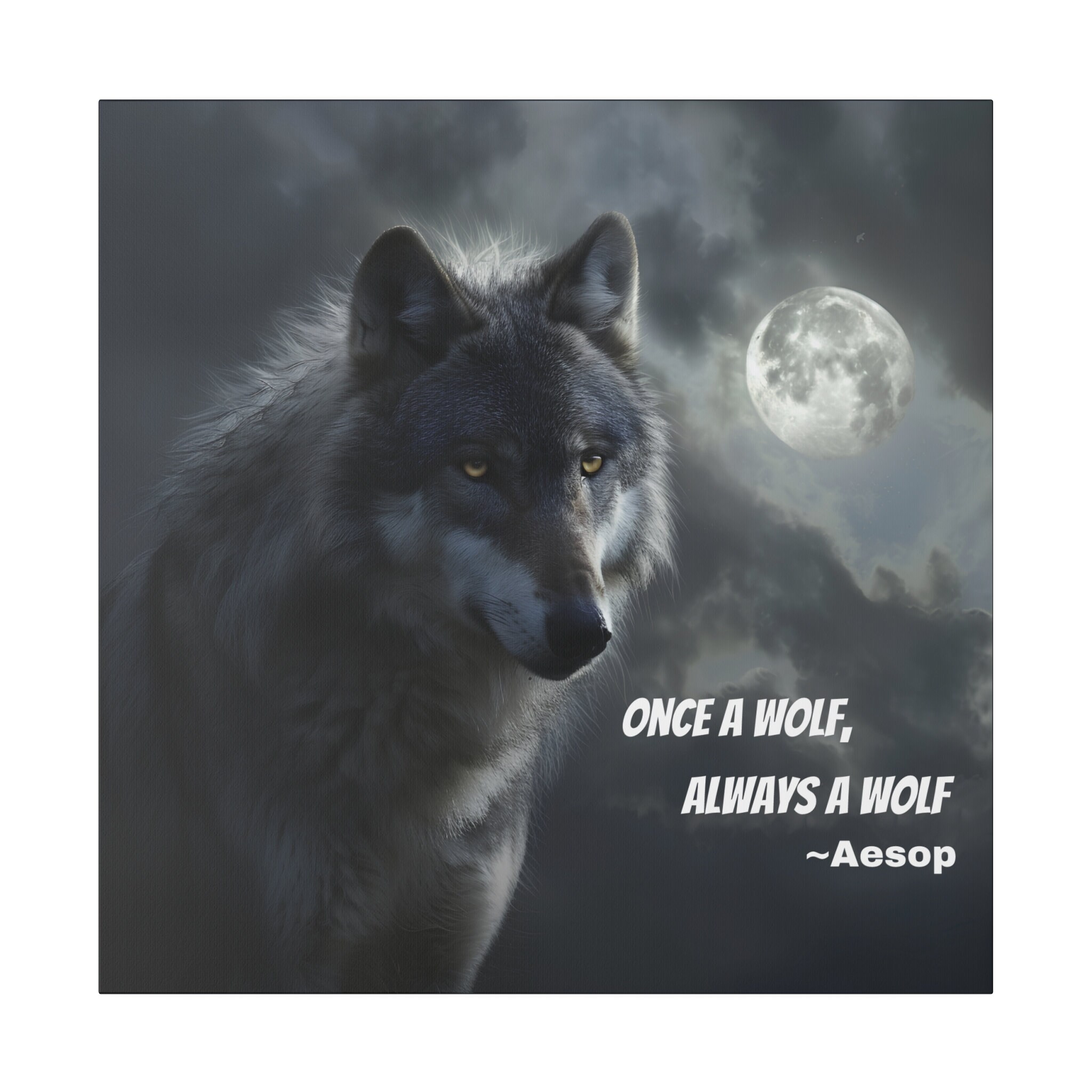 Once a Wolf, Always a Wolf Aesop's Fables Therian Inspired Art Wolf Wall Art Wolf Decor Gift for ...