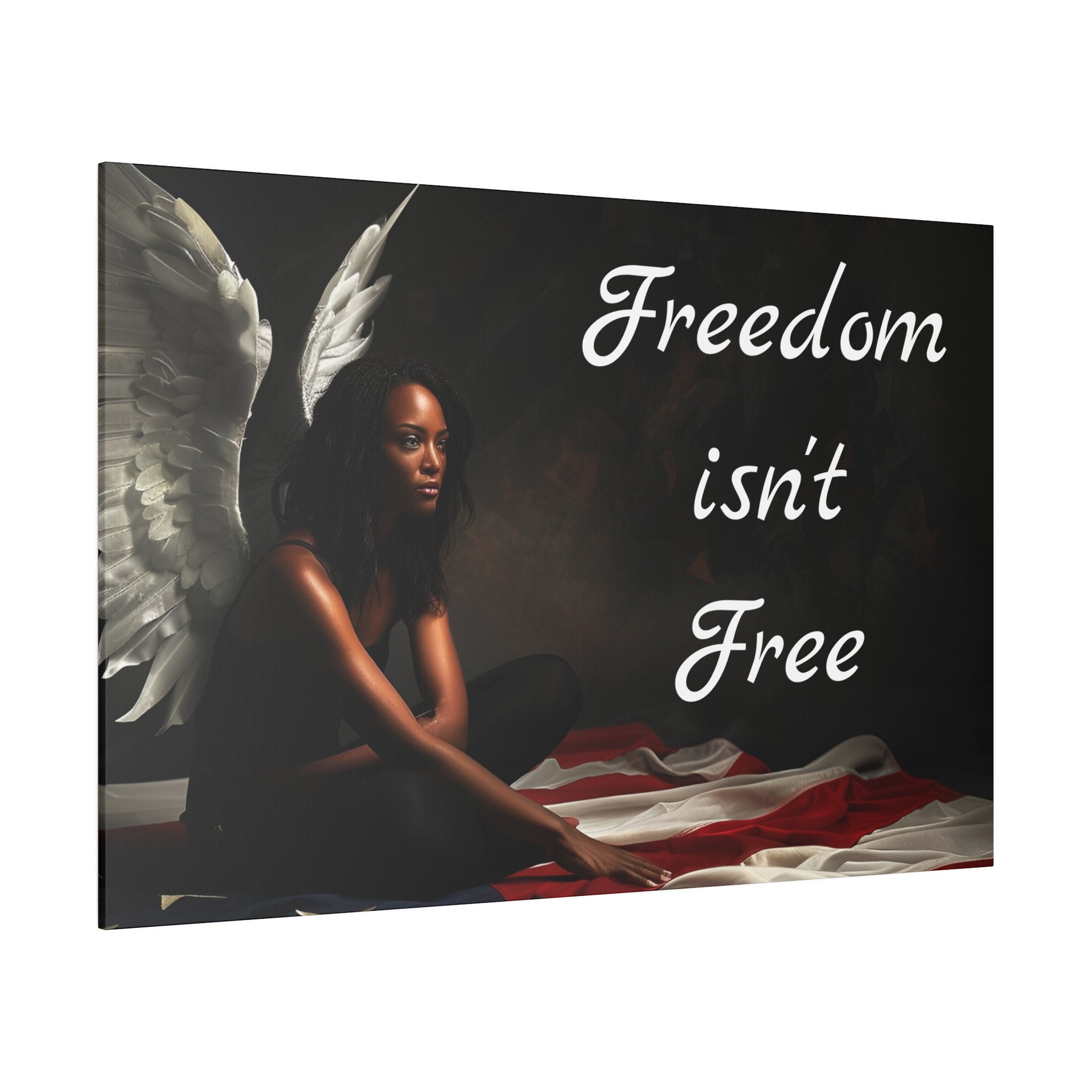 African American Woman Angel Freedom Isn't Free Home of the Free ...