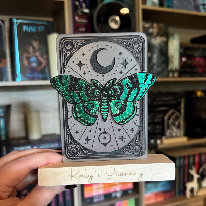 The Moth Tarot Bookshelf Plaque; Book Decor - Etsy