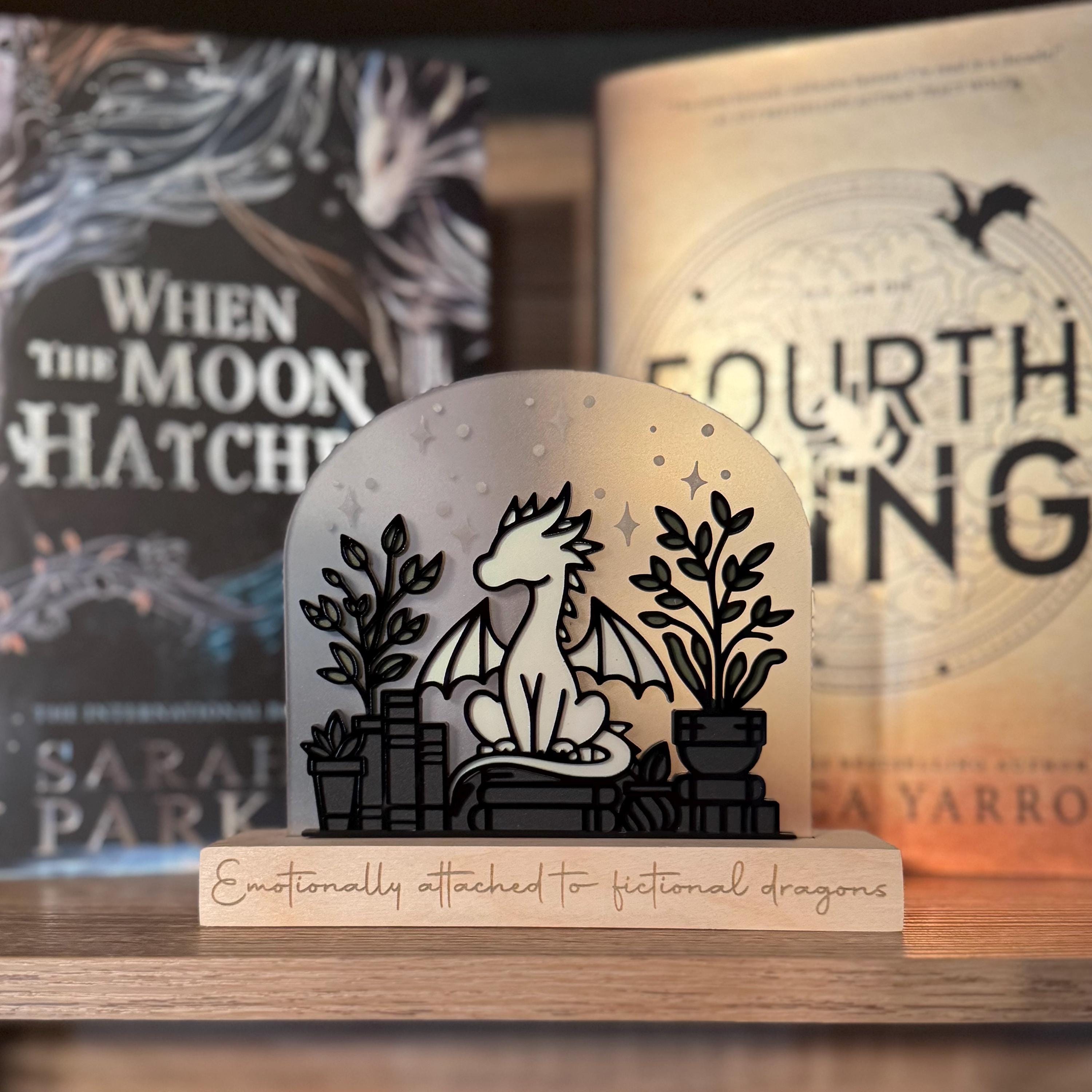 Emotionally Attached to Fictional Dragons Bookshelf Sign; Book Dragon ...