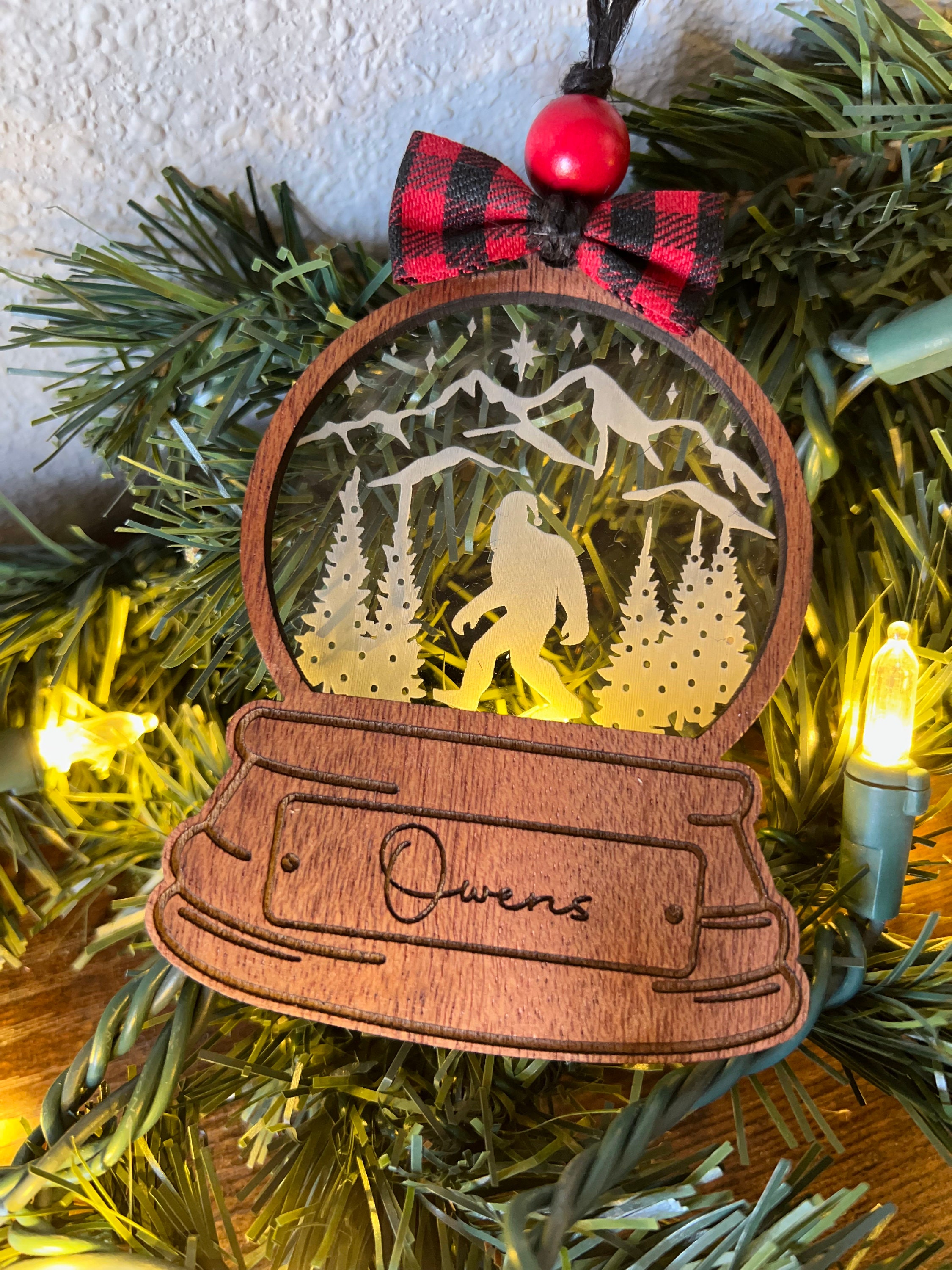 Personalized Bigfoot Snow Globe Christmas Ornament Christmas - Etsy