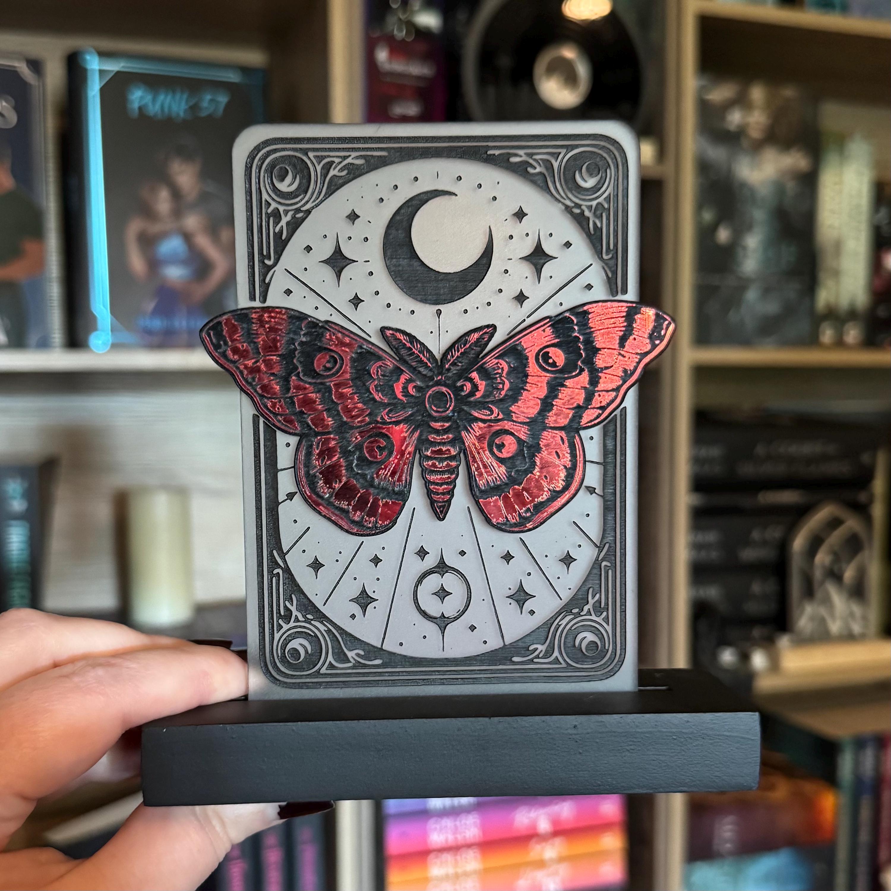 The Moth Tarot Bookshelf Plaque; Book Decor - Etsy