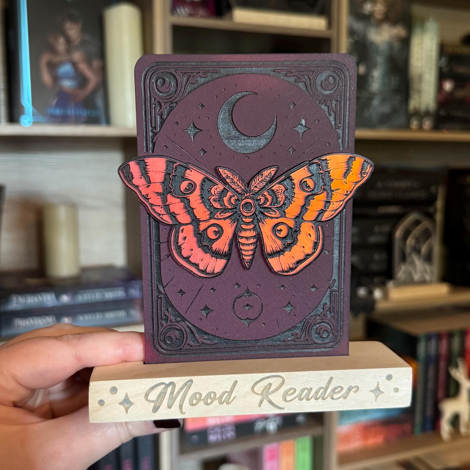 The Moth Tarot Bookshelf Plaque; Book Decor - Etsy