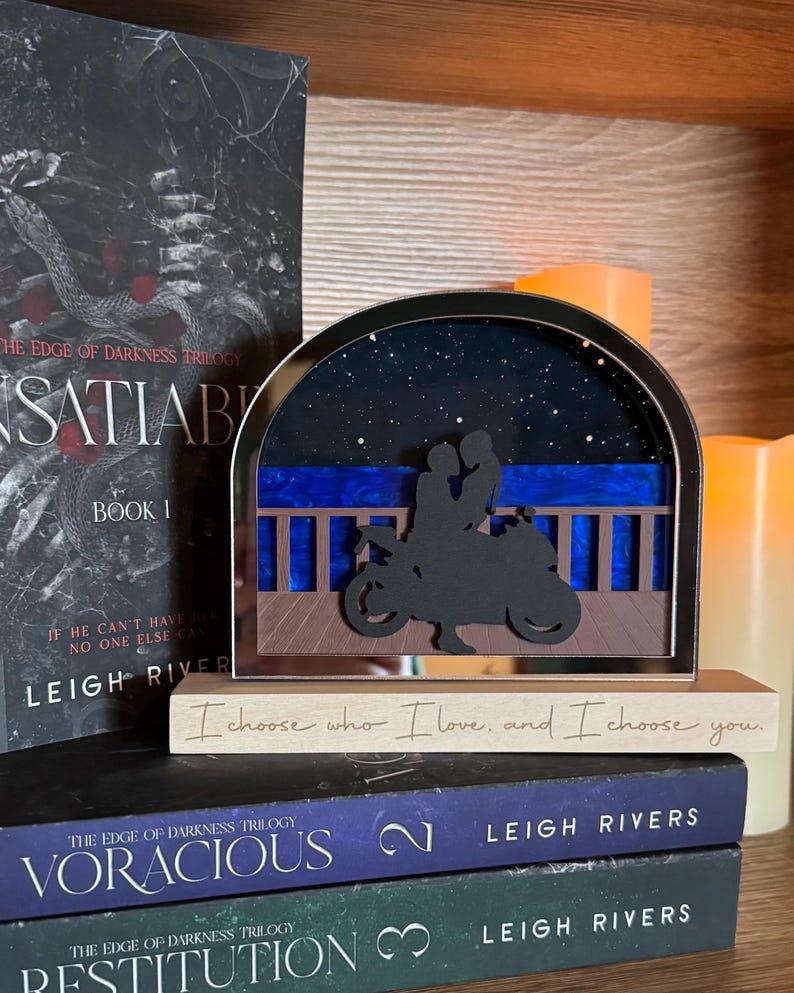 Officially Licensed Insatiable Bike Scene Bookshelf Sign; Dark Romance ...
