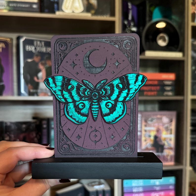 The Moth Tarot Bookshelf Plaque; Book Decor - Etsy