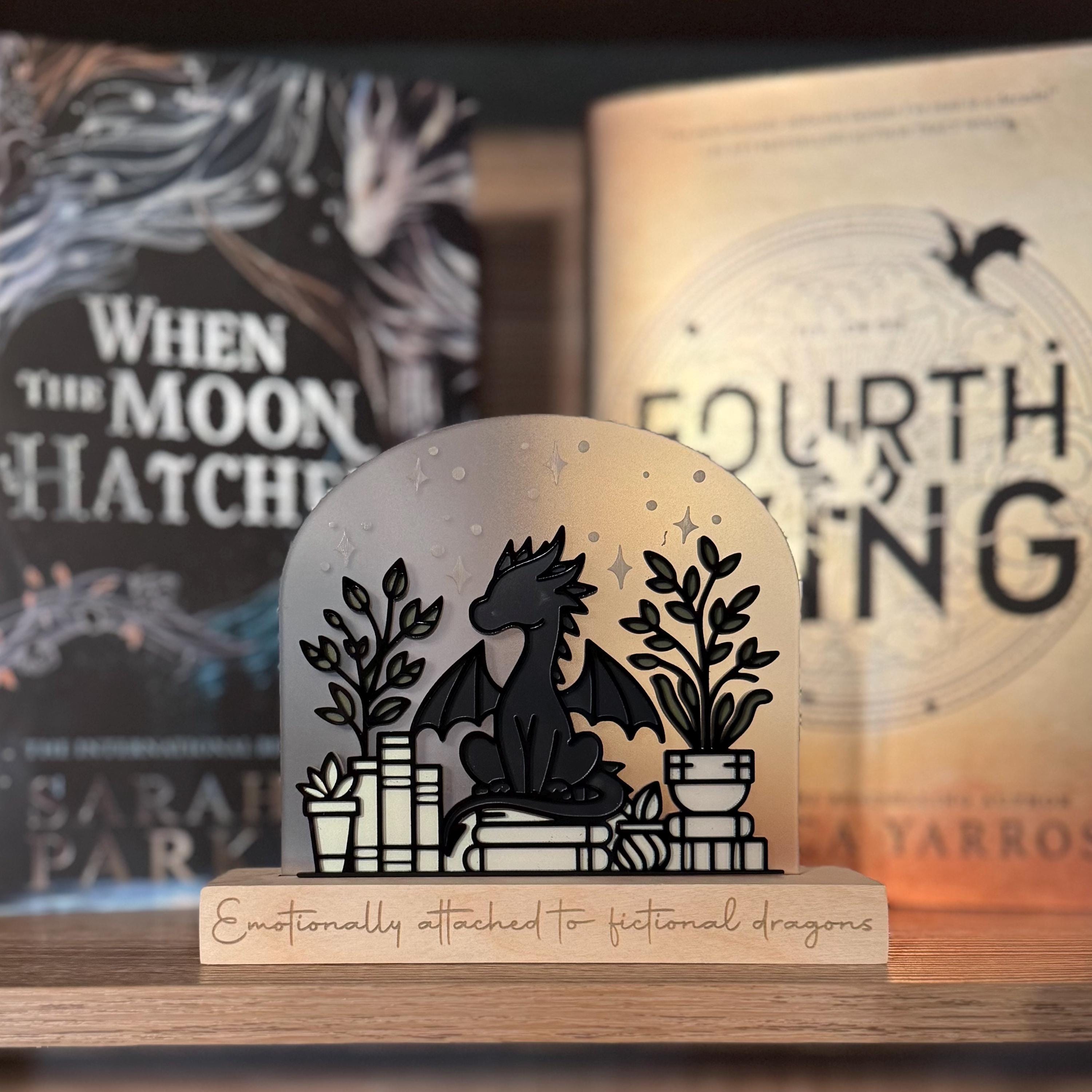 Emotionally Attached to Fictional Dragons Bookshelf Sign; Book Dragon ...