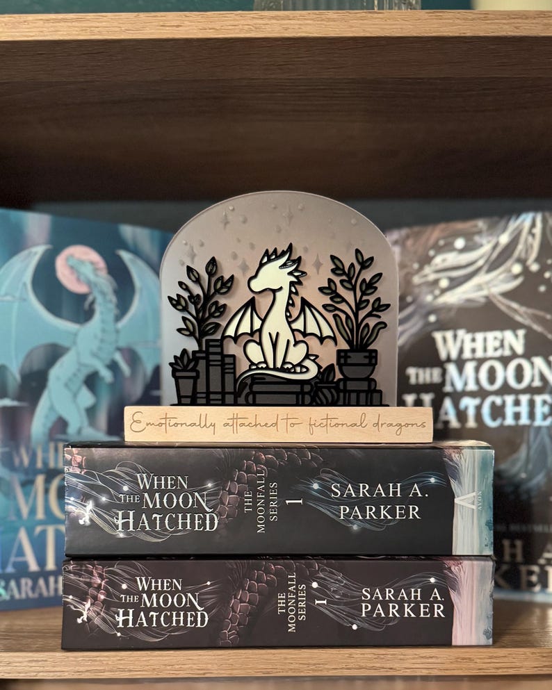 Emotionally Attached to Fictional Dragons Bookshelf Sign; Book Dragon ...