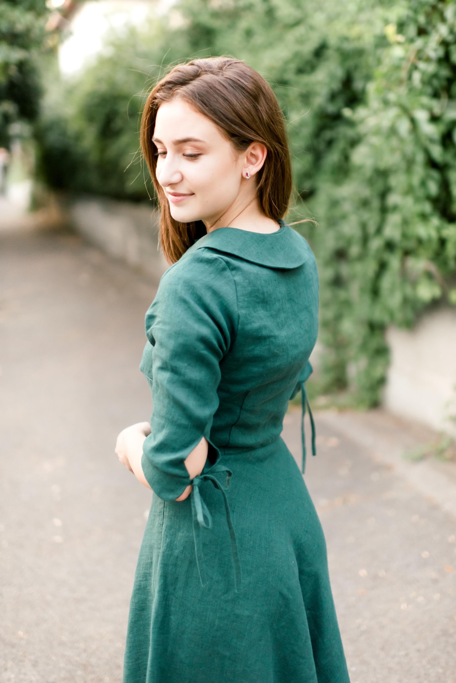 Peter Pan Women's Dress Sewing Pattern, Midi Vintage Collar Dress, DIY ...