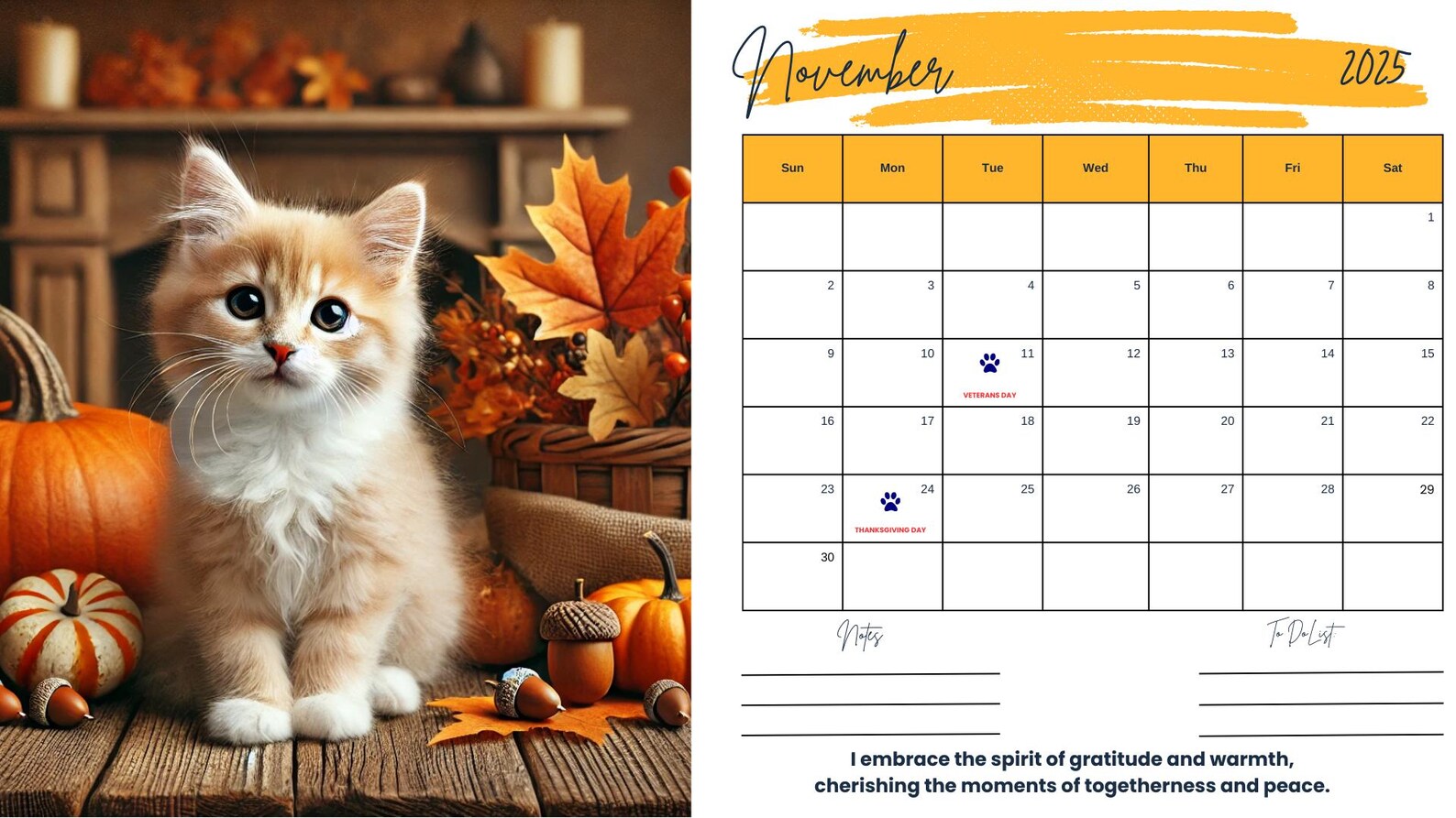 Adorable Kitten Calendar 2025 - Etsy