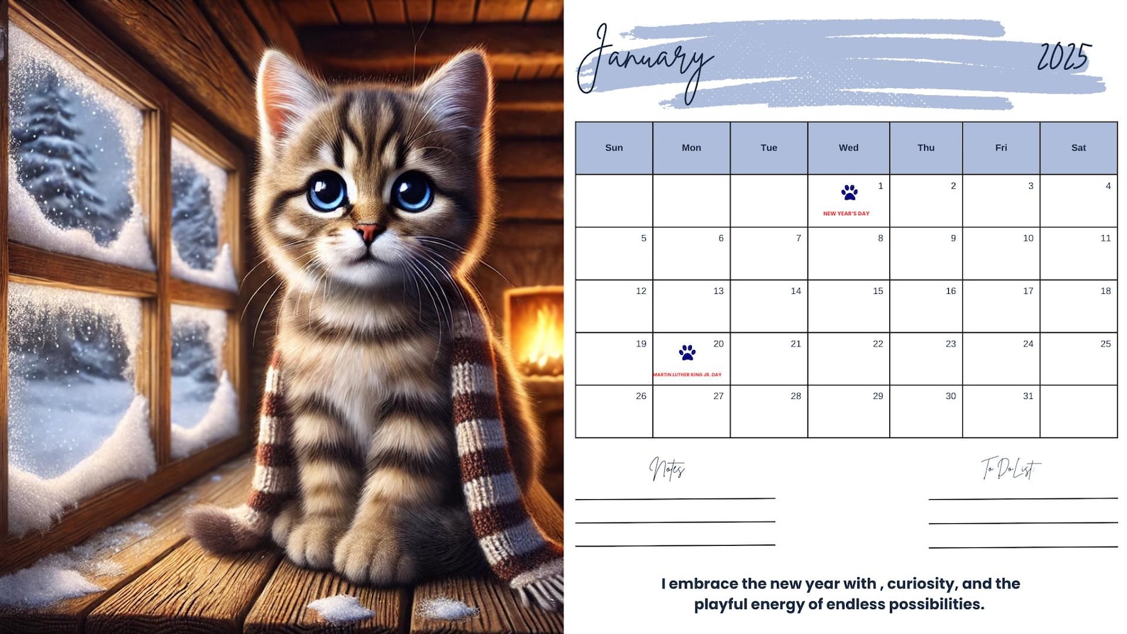 Adorable Kitten Calendar 2025 - Etsy