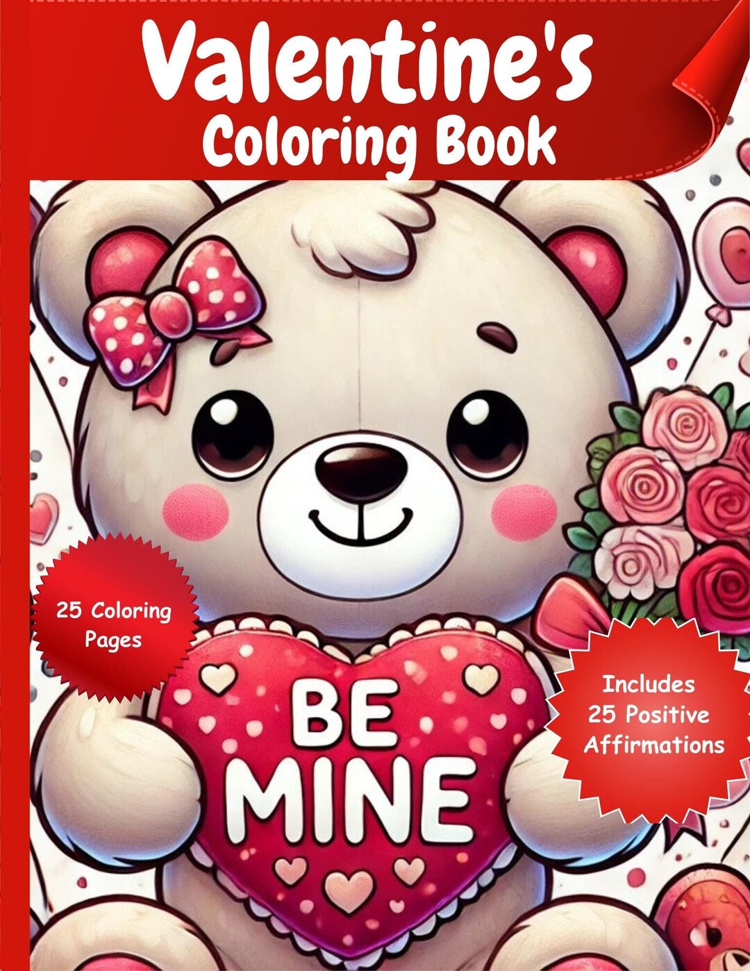 Valentine's Day Affirmation Coloring Book - Etsy