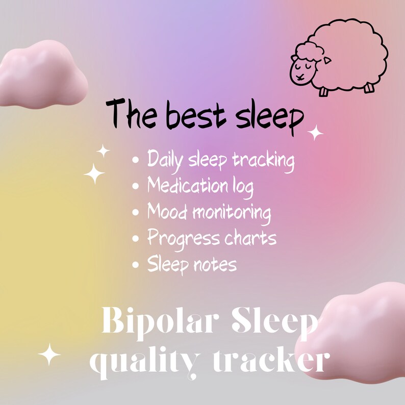 Bipolar Sleep Quality Tracker Daily Sleep & Medication Journal Mental ...