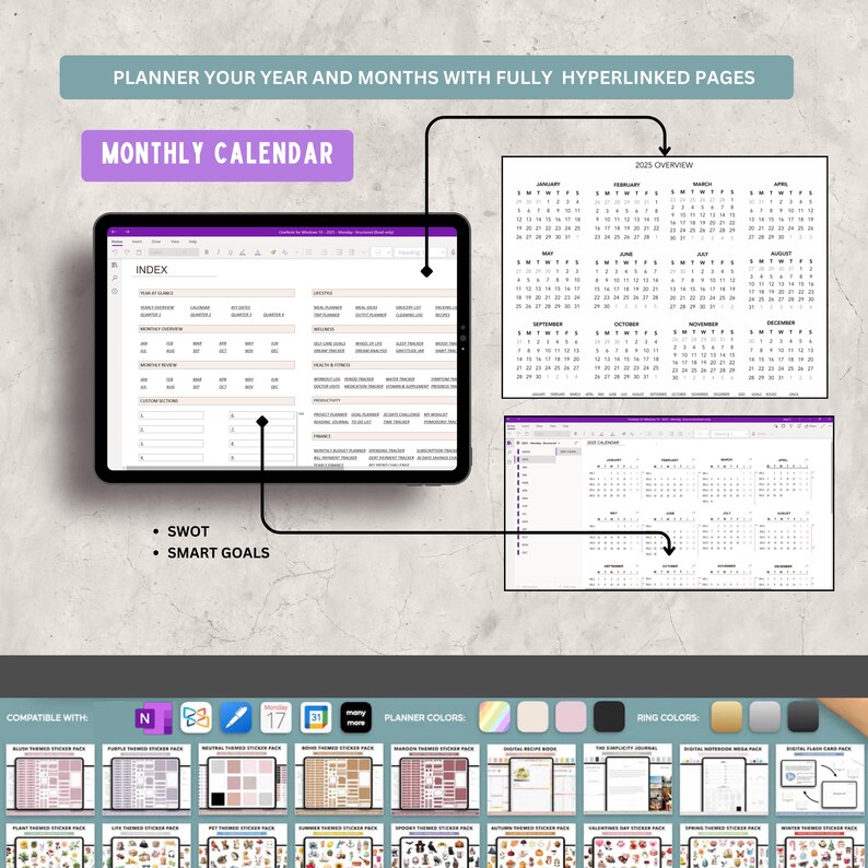 Onenote Planner 2025 Professional / One Note Template / Project ...
