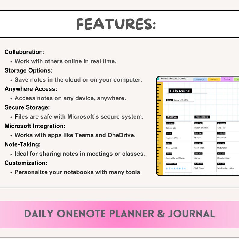 Onenote Templates, Meal Planner Templates, Fitness Planner, Workout ...