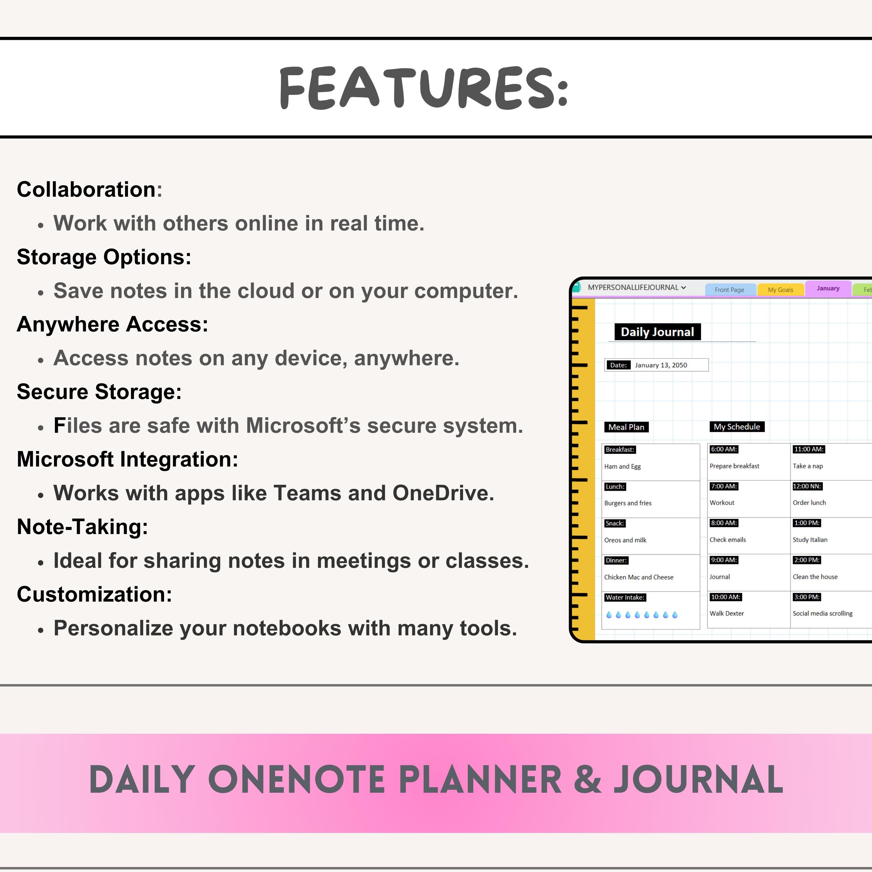 Onenote Templates, Meal Planner Templates, Fitness Planner, Workout ...
