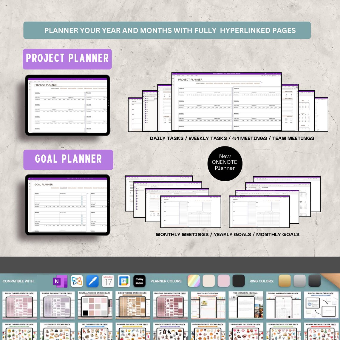 Onenote Planner 2025 Professional / One Note Template / Project ...